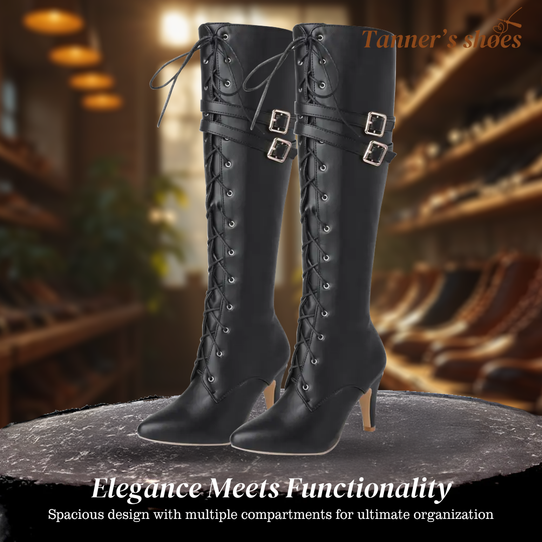 Sophia | Knee-High Lace-Up Boots – Tanner Shoes AU